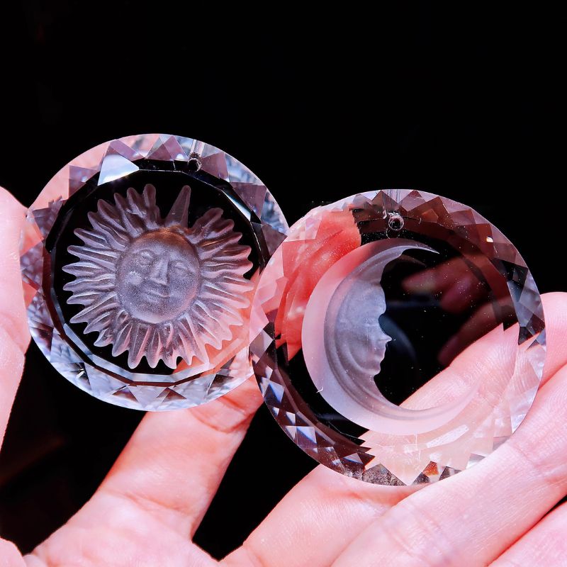 Handmade Crystal 2-in-1 Hole Sun&Moon Tag Resin Mold